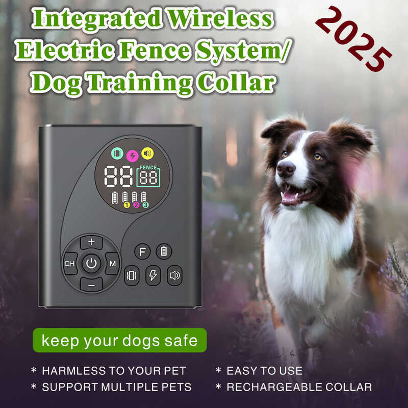 2025 Pet Wireless Electronic Fence 2 in 1 Dog Training Device Smart Dog ...
