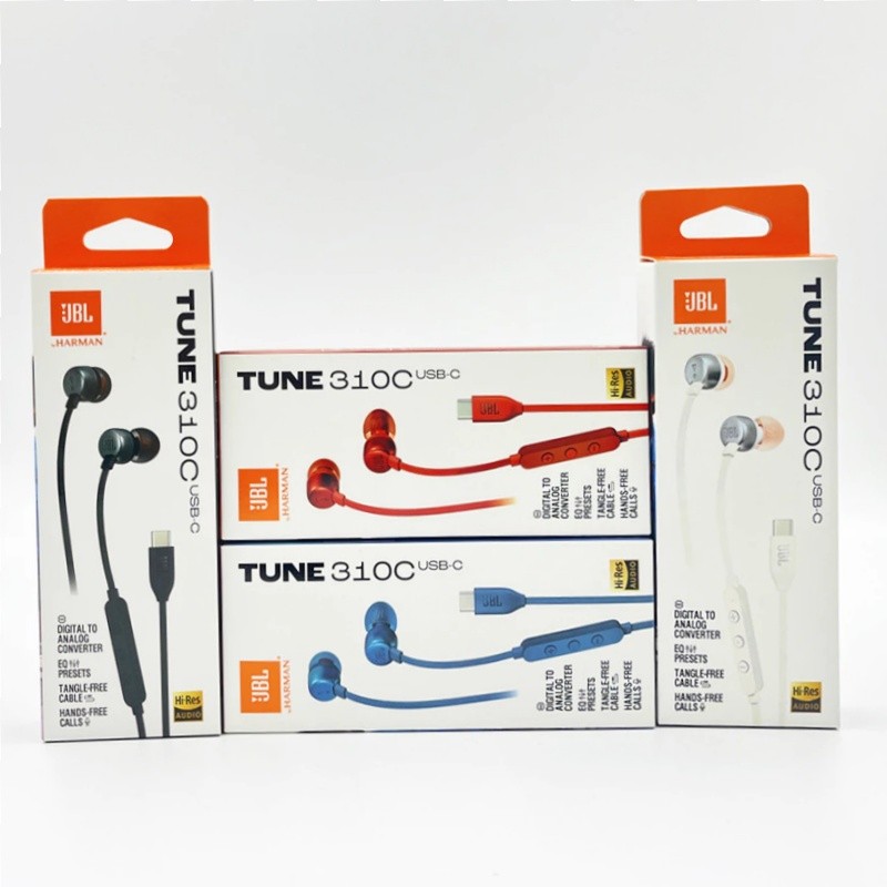JBL Tune 310C Universal USB Type C Wired Hi-Res In-Ear Headphones ...