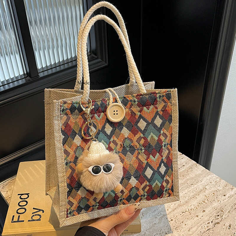 Burlap Tote Bag Gift Bag Handheld Small Shoulder Bag | Shopee Singapore