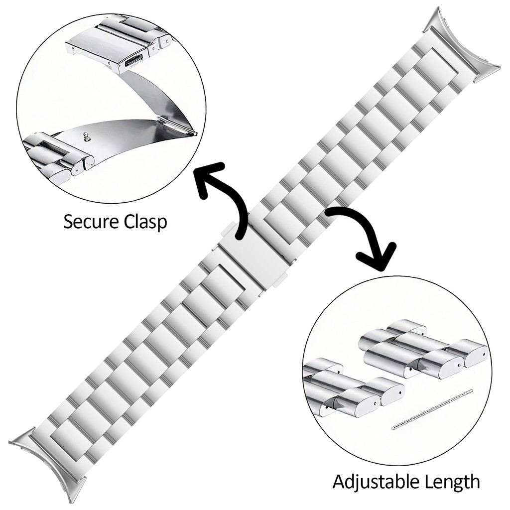Stainless Steel Strap with PC Protection Shell for Google Pixel Watch 4 ...
