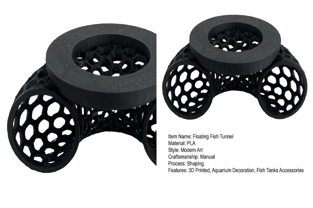 Betta Fish Tunnel 3d Printed Betta Tunnel Enrichment Cave for Small ...