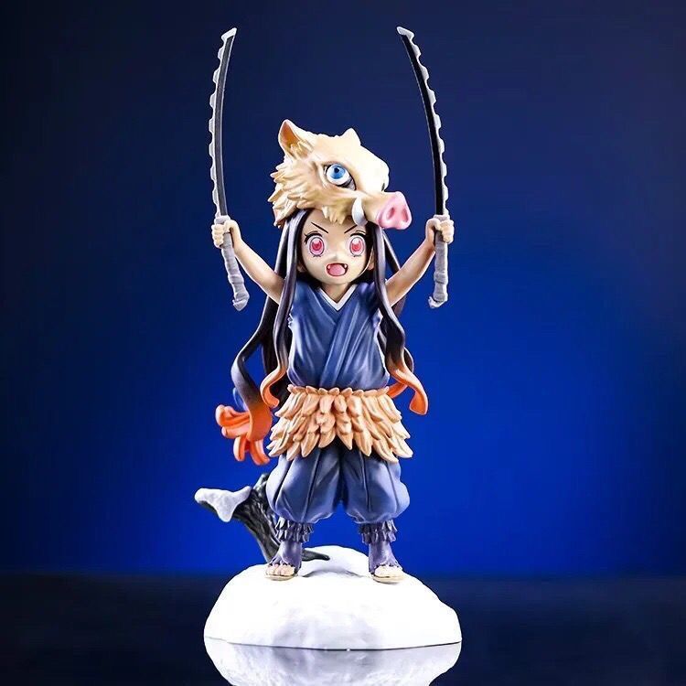Demon Slayer Nezuko COS Inosuke Ornaments Merchandise Anime Model Blade ...