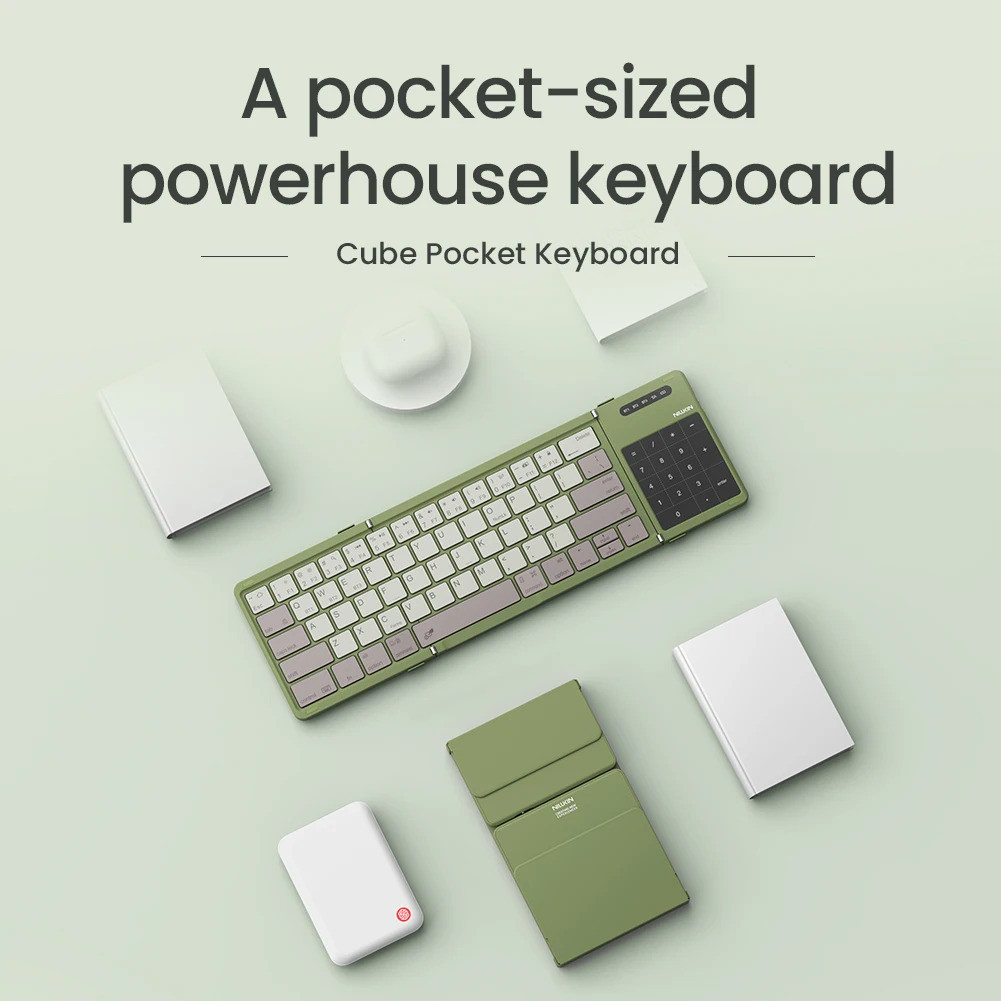 NILLKIN Folding Bluetooth Keyboard With Touchpad Number Pad,Full Size ...