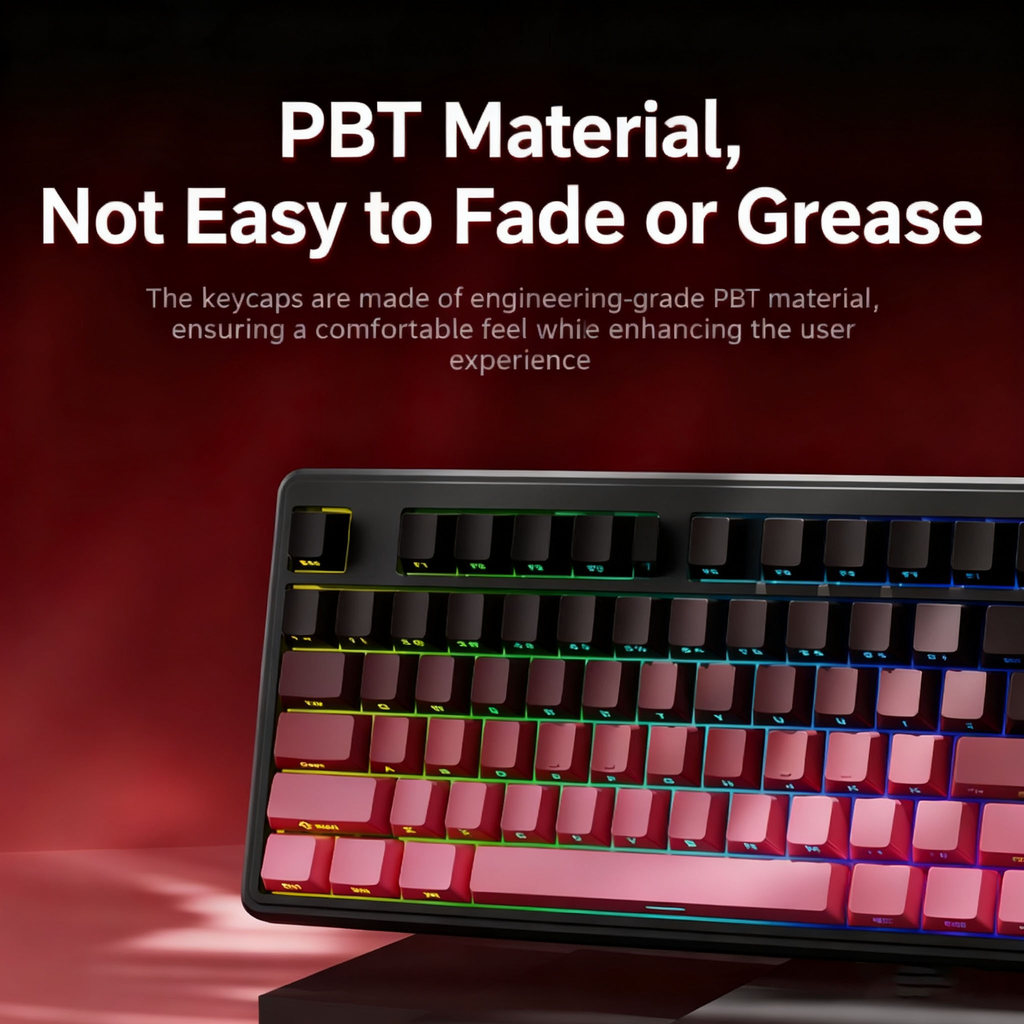 TechPulse Mechanical Keyboard 5000mAH/87 keys RGB/Tri-Mode Wired ...