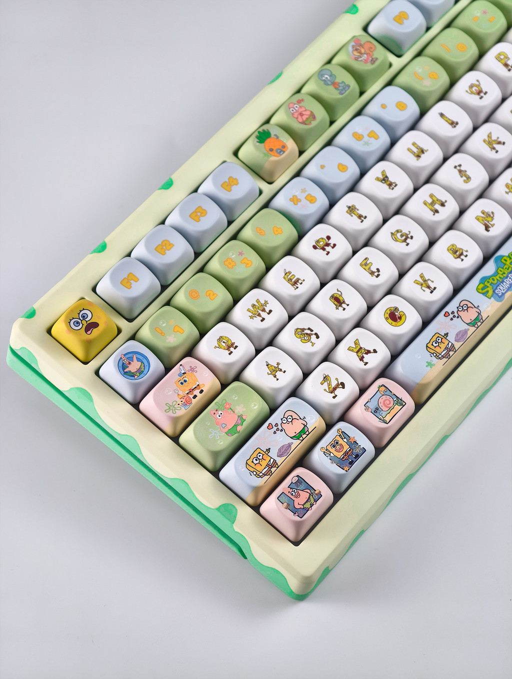 SpongeBob SquarePants Keycaps 130 Keys MOA Profile PBT Wooting MAD60 Aula F75 RK100 Dye ...