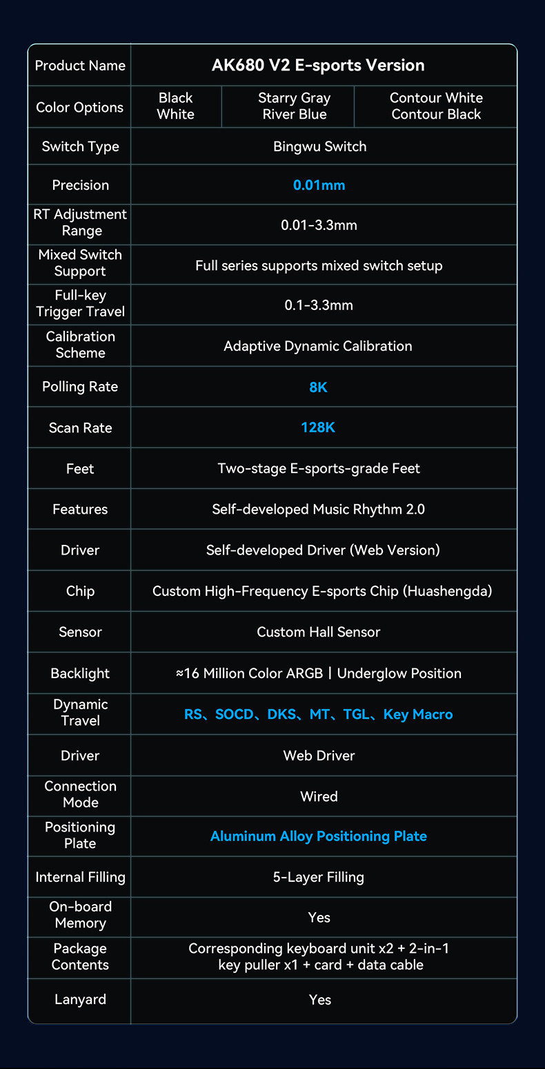 Ajazz Ak680 V2 Magnetic Switch Mechanical Keyboard Wired Esports 128K ...