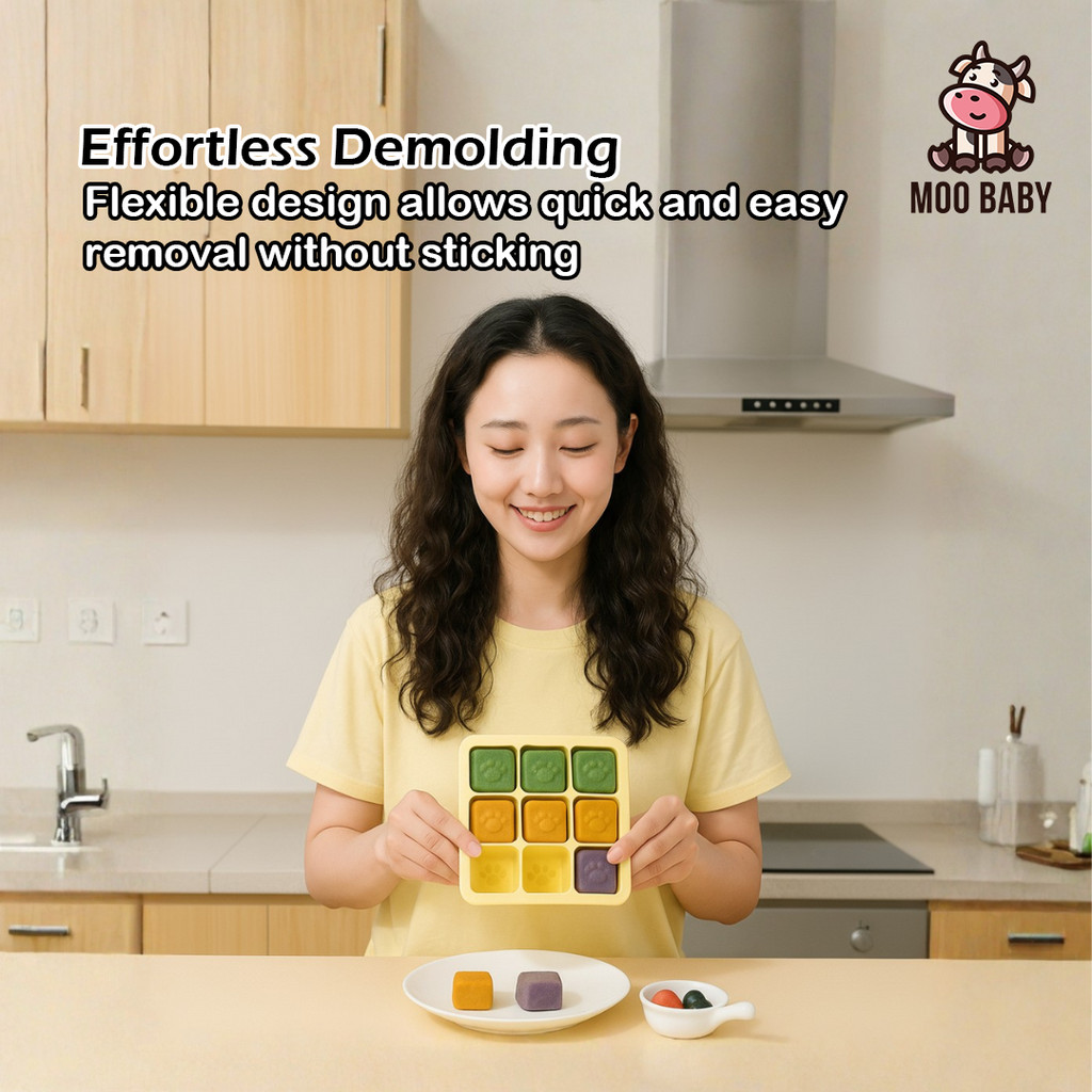 Moo Baby Silicone Mould Baby Food Mould Baby Cartoon Mold Acuan Makanan ...