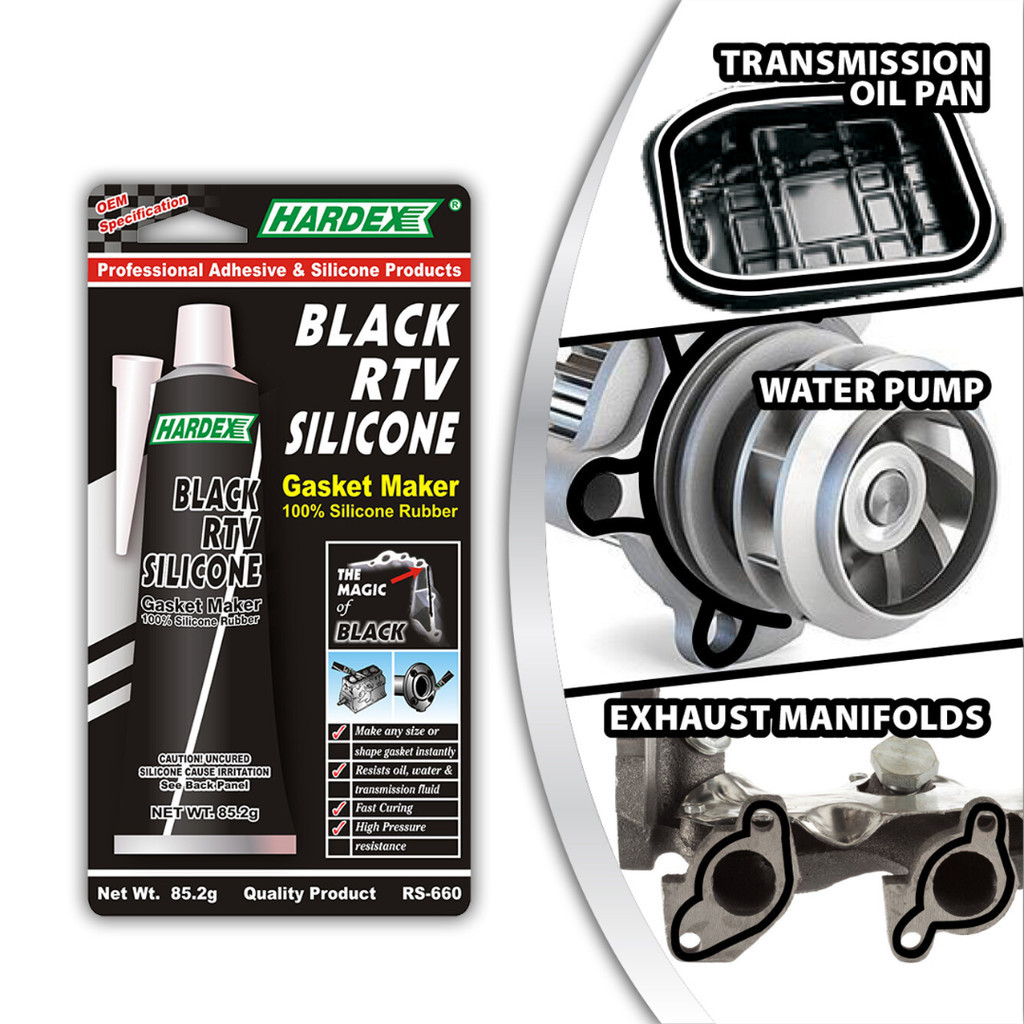 HARDEX RS-660 Black Hi-Temp Gasket Maker 85.2g | RTV Silicone Sealant ...