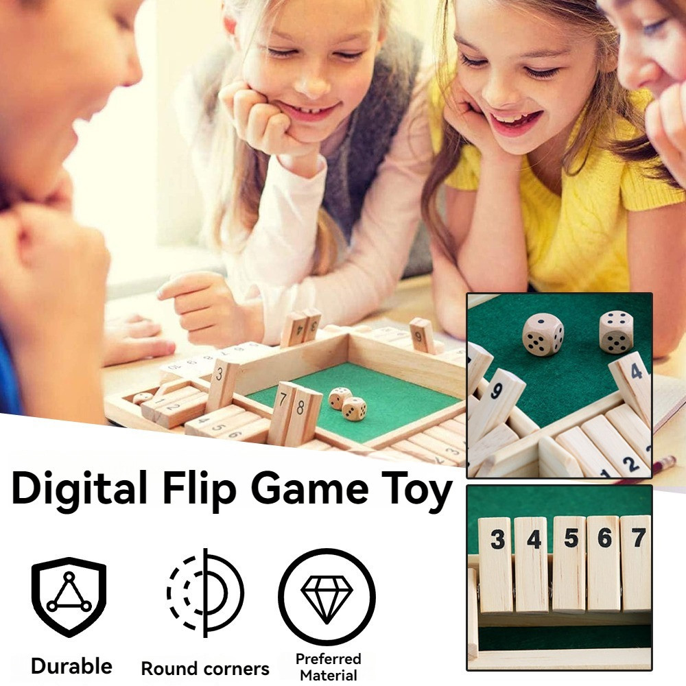 Permainan Dadu Kreatif Baharu Shut The Box Large Wooden Smart dice Game ...