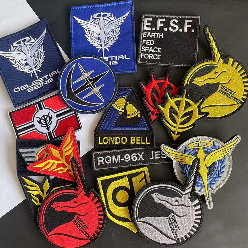 Mobile Suit Anime Badges Embroidered Applique Patches,Londo Bell,E.F.S ...