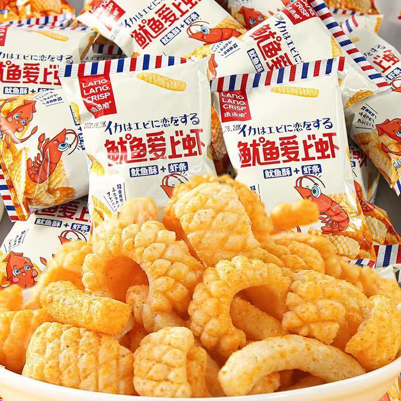 10gx48packs Crispy Shrimp Strips Squid Crisp Seafood Flavored Potato ...
