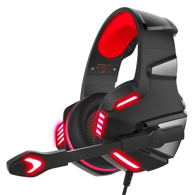 V3 Wired Gaming Headset with No Cancelling Mic Led Light Stereo Sound ...