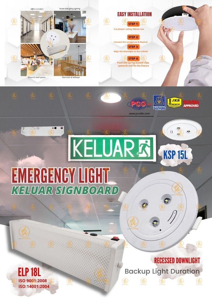PCO EMERGENCY LIGHT/EXIT SIGN LED light Down light led ceiling light ...
