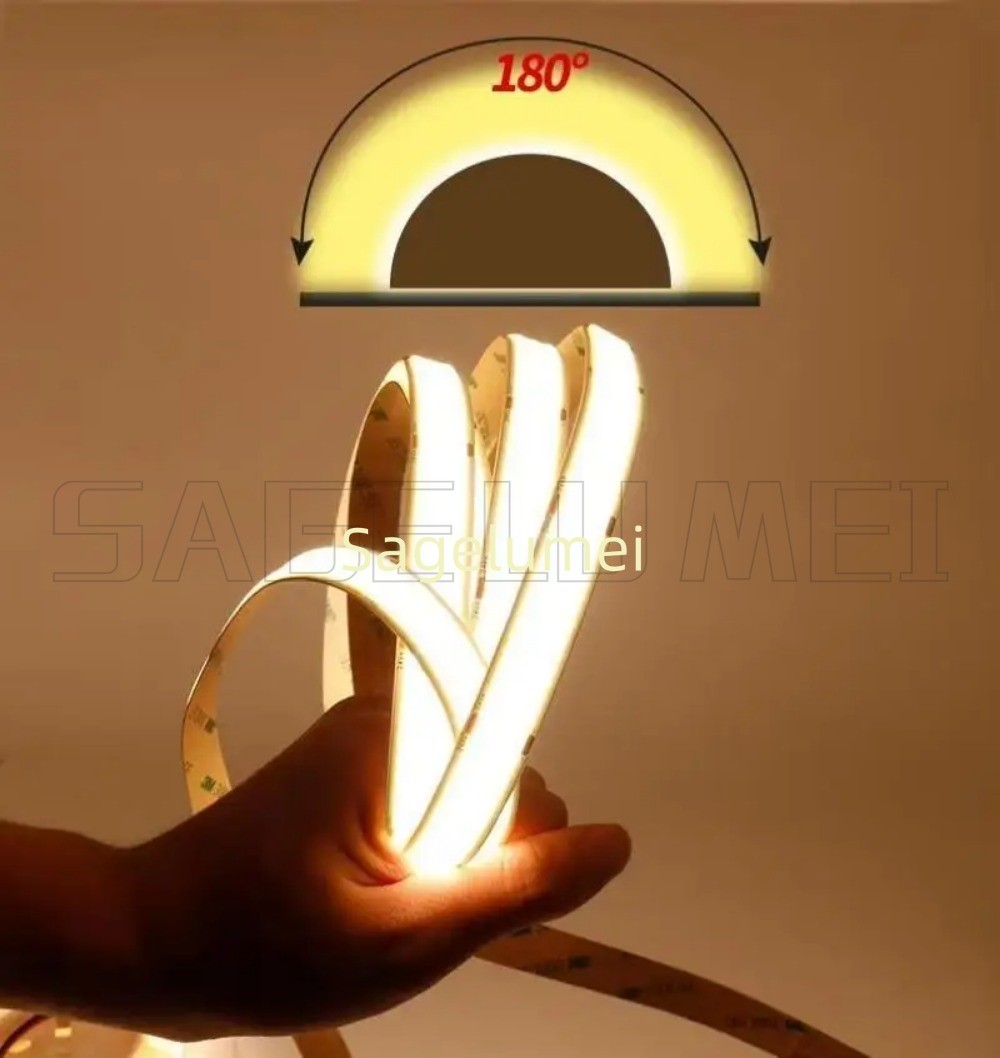5M/Roll Flexible 24V COB LED Strip 2600lm/m Super Bright High Density ...