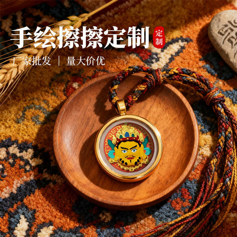 Hand-Painted Tangka Zakilam Huangcai Five Masters Manjusri Green Tara ...