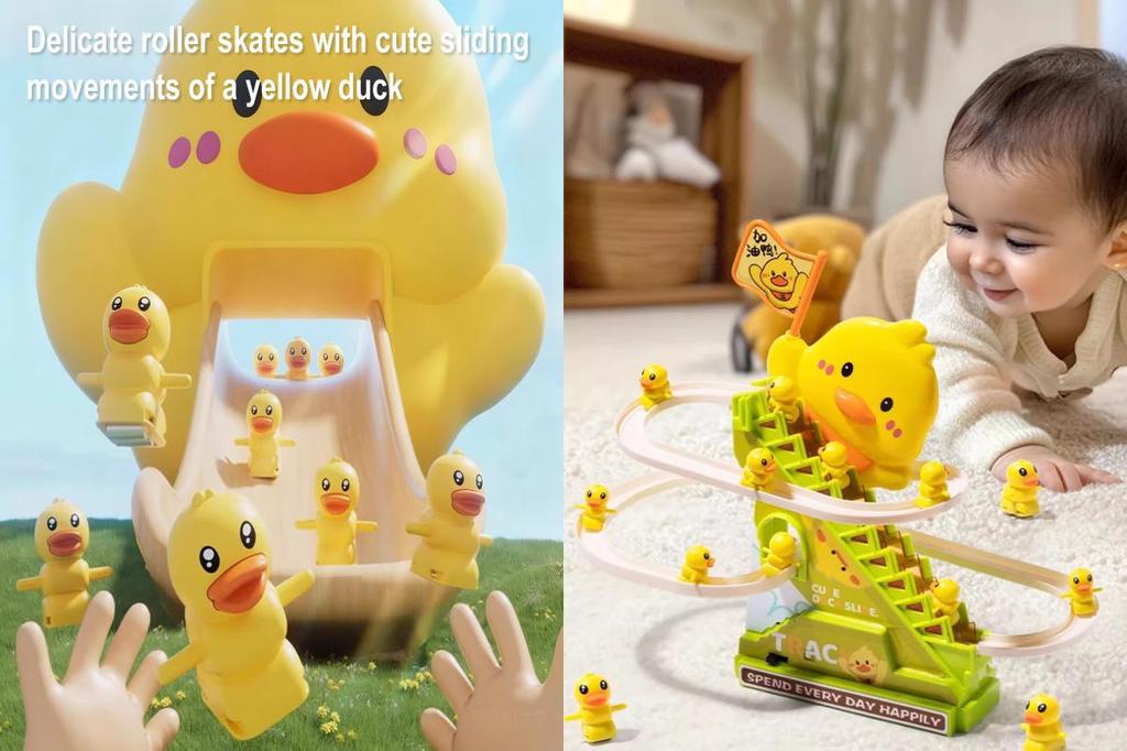 Duck Climbing Game Toddlers Stair Climbing Toy Duck Roller Coaster Toy ...
