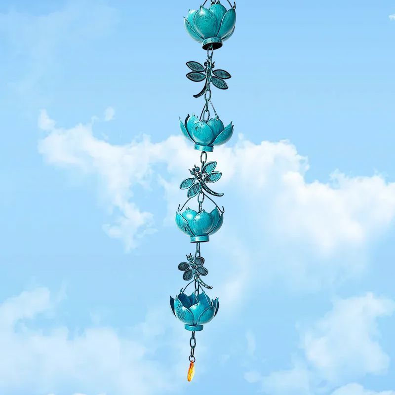 Villa Courtyard Decoration Lotus Bell Roof Rain Guide Chain Drip Sky ...