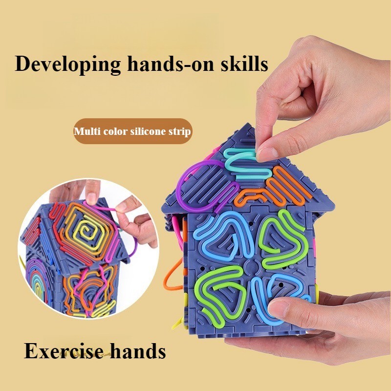 3D Sensory Activity Board for Kids Silicone Fidget Toy Cube Sensory ...
