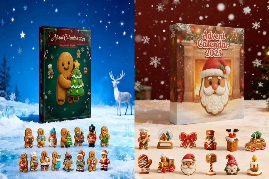 Gingerbread Man Advent Calendar Christmas Countdown Calendar ...