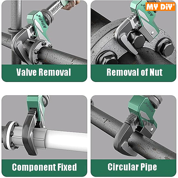 ALLEFIX F Type Wrench Adjustable Pipe Wrench Water Pipes Spanner Metal ...