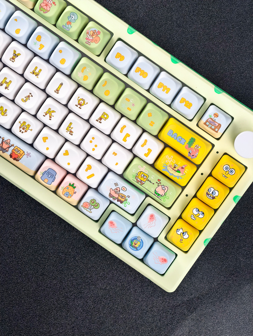 SpongeBob SquarePants Keycaps 130 Keys MOA Profile PBT Wooting MAD60 Aula F75 RK100 Dye ...