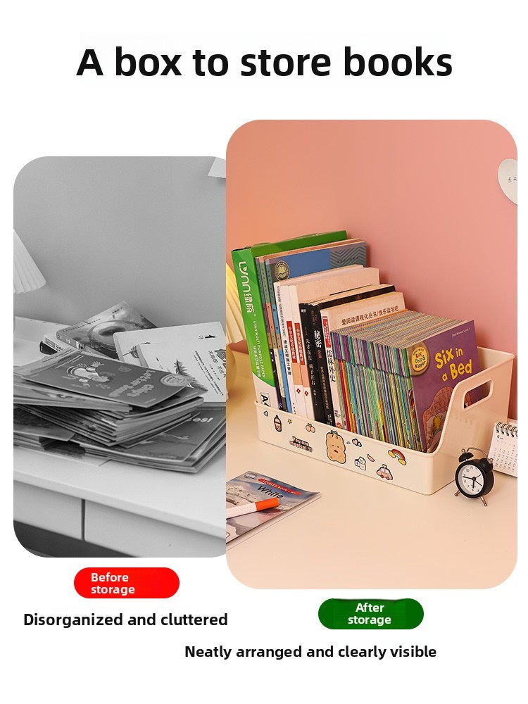 JUJIAJIA High transparency desktop acrylic book storage box children's ...