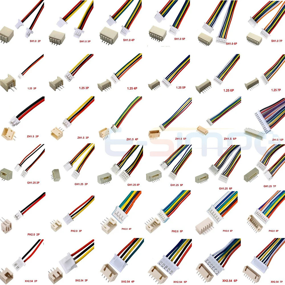 10Set SH1.0 JST1.25 ZH1.5 PH2.0 XH2.54 JST Connector Female Housing 10 ...