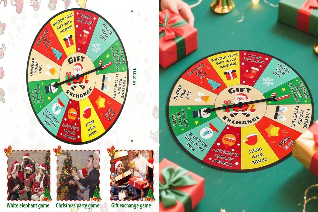 moreorders| Spin the Wheel Game Christmas Gift Exchange Spinner Wheel ...