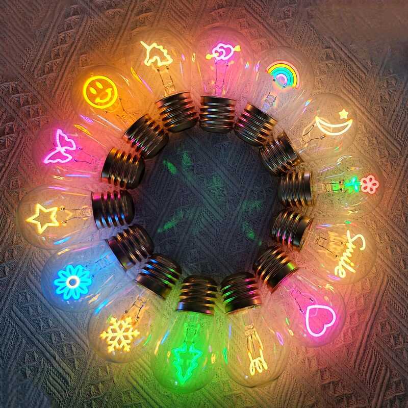 Edison Cartoon Style Bulb LED Rechargeable Bulb Colorful Fun Decorative ...