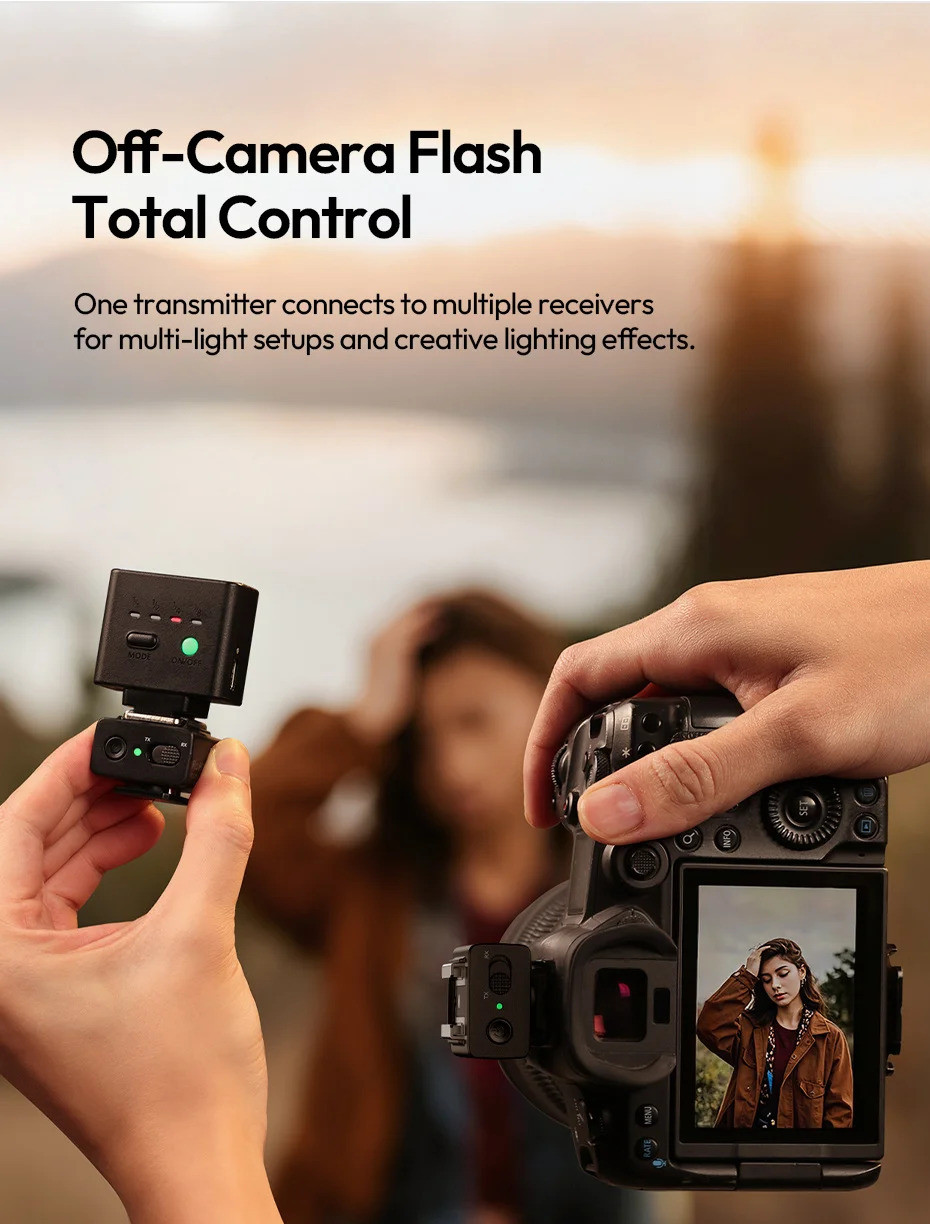 Ulanzi LA10 Mini Flash Trigger TX/RX 2.4GHz 8M Triggering Flash Trigger ...