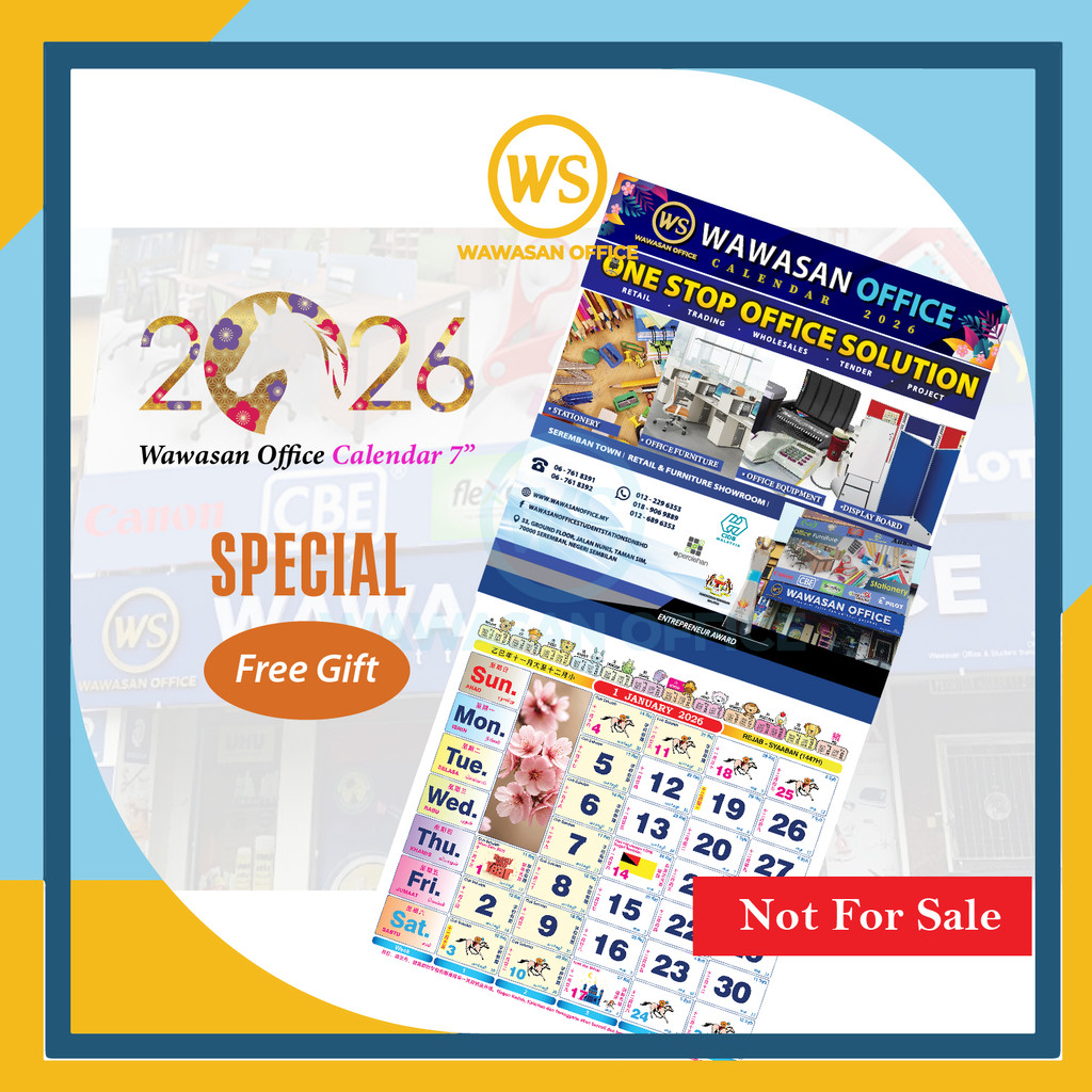 Wawasan Office 2026 Calendar 7 Inch / Kalendar Kuda 2026 / Wall ...