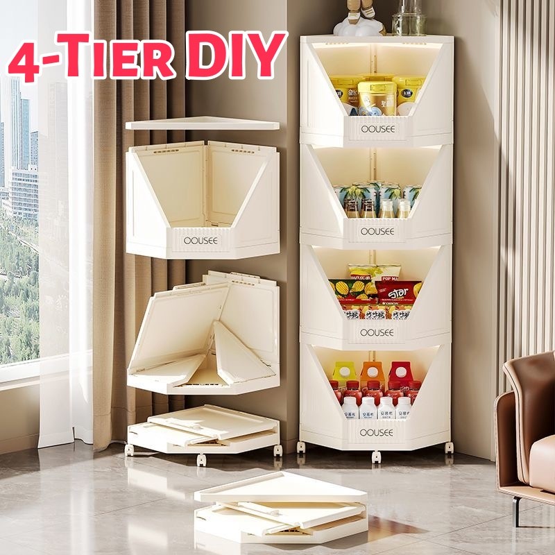🔥SG STOCK🔥4-Tier Corner Cabinets Shelves Wall Mounted Corner Cabinets ...