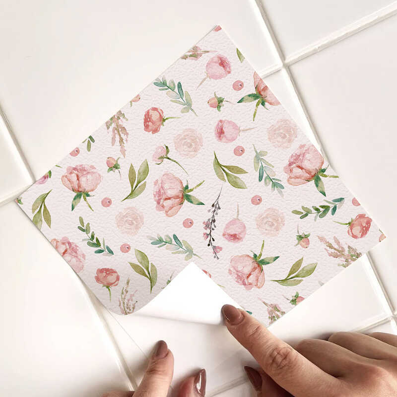 Funlife2025 New Product Pink Watercolor Flower Study Background Wall ...