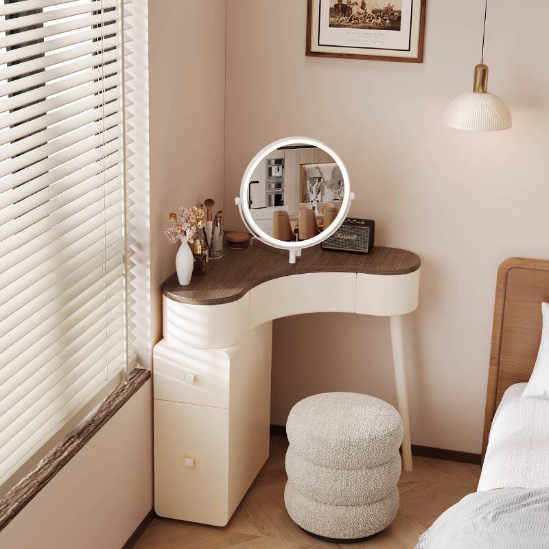 Solid Wood Corner Dressing Table Angled Vanity Table Antique Style ...