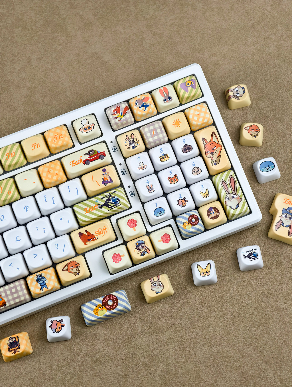 Zootopia Keycaps MOA Profile 130 Keys PBT Dye Sublimation Aula F75 F99 ...