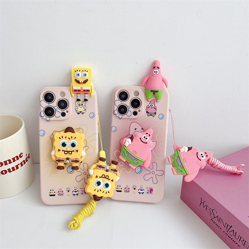 3D Cartoon SpongeBob Patrick Star Toy Phone Holder Case For Samsung S25 ...