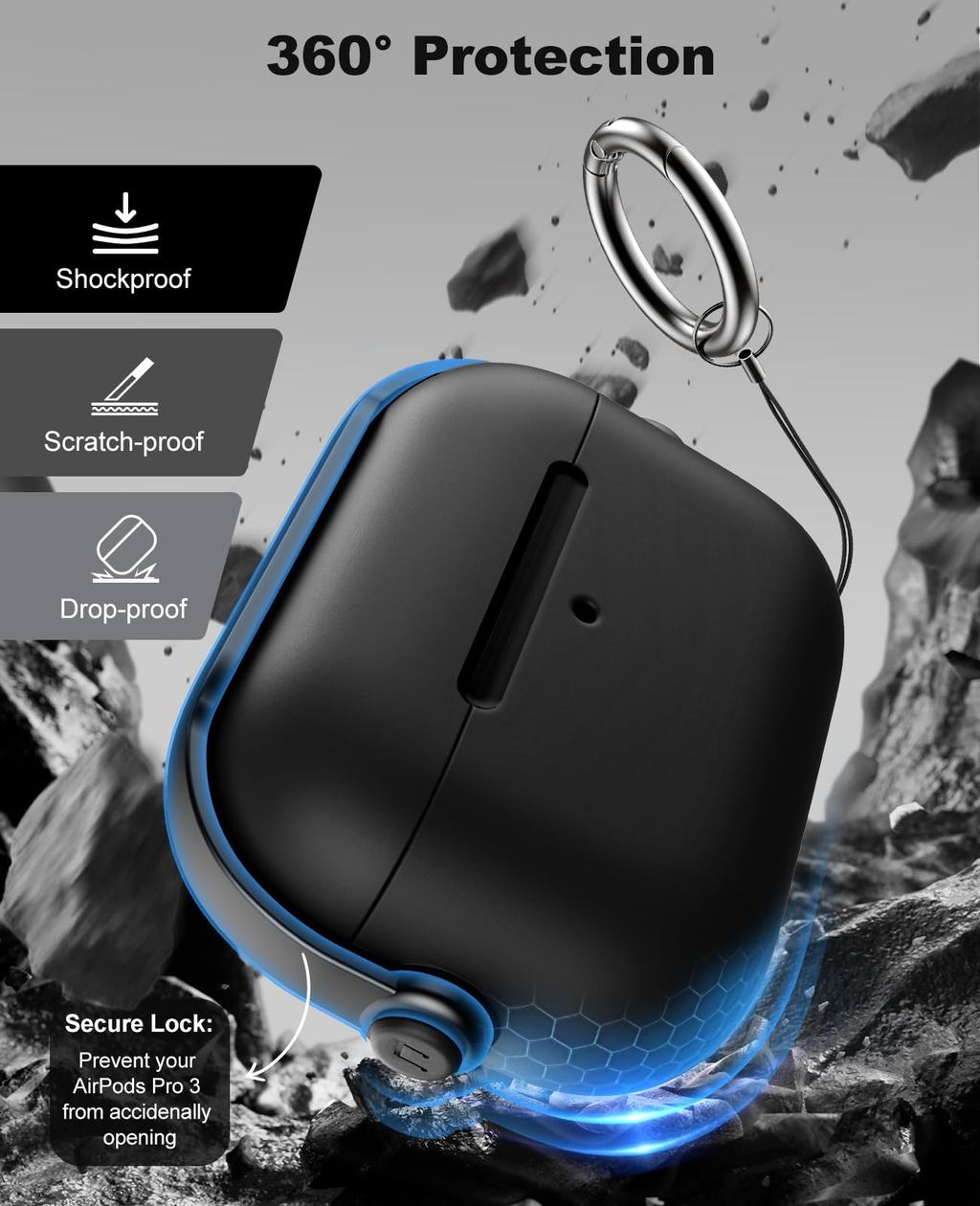 Secure Lock for AirPods Pro3 Case Music Headset Design Case with ...