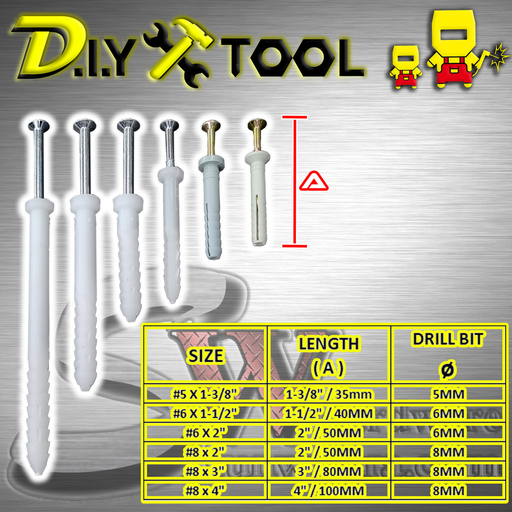 SW Hardware PRICE PER BOX High Quality Nylon Speed Plug Speed Nail PVC ...