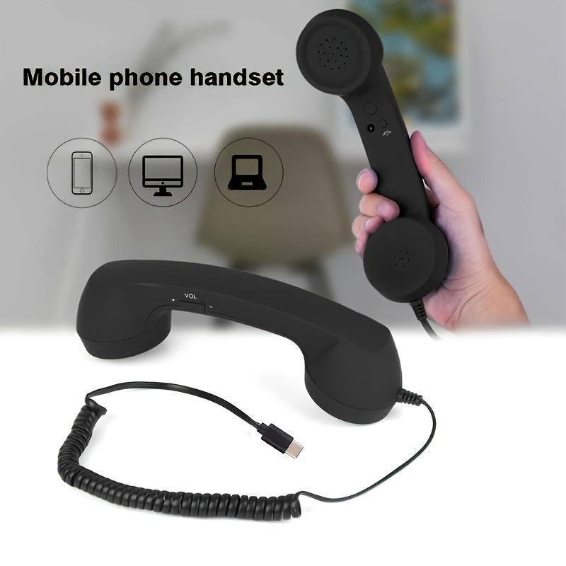 Plug & Play TYPE-C Phone Handset - Retro External Call Receiver with ...