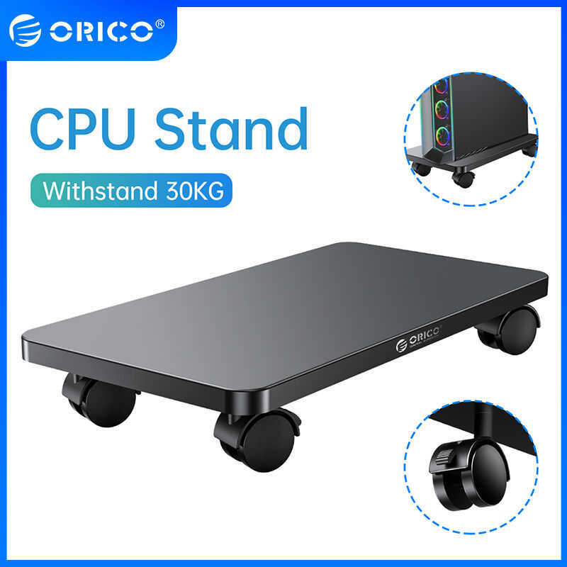 ORICO Steel PC CPU Host Bracket Case Mobile Computer Tower Stand Holder with Locking Caster ...