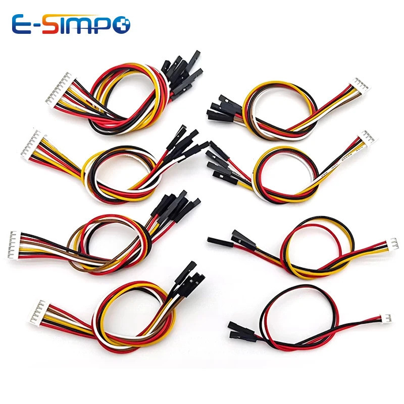 10Pcs HY2.0 to Dupont line electronic wire-2P/3P/4P/5P/6 Pin To 2.54mm ...