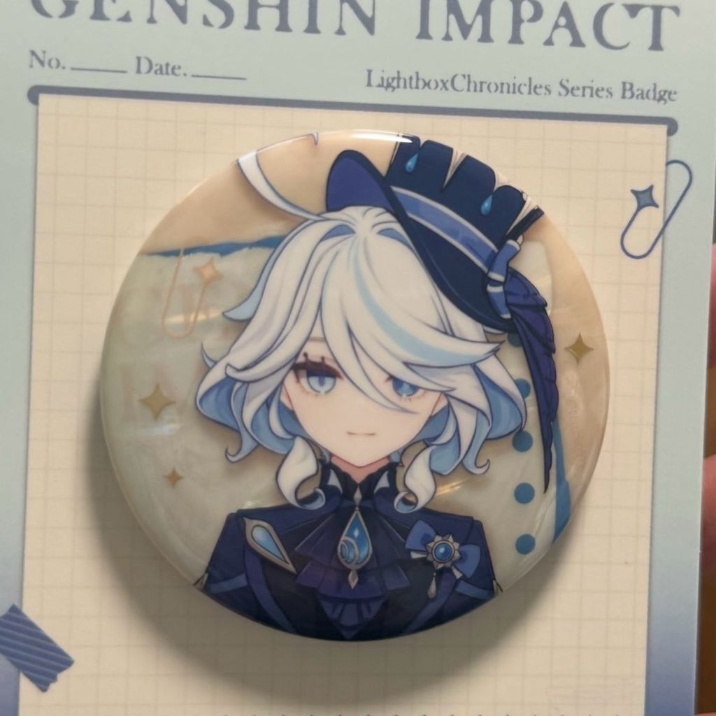 Genshin Impact Furina Wanderer Tinplate Badge - Pain Bag Charm Anime ...