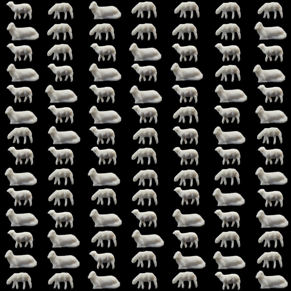 [ANGY] 10 PCS Farm Animals Model Railway N Scale 1:150 Sheep Model DIY ...