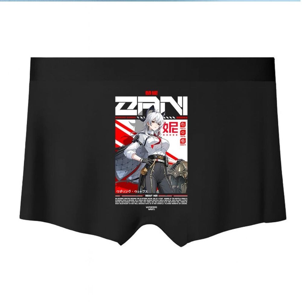 Zani Anime Character Men's Boxer Briefs Black Underwear With Graphic ...