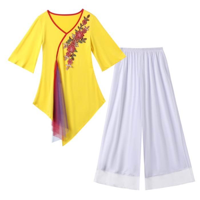 Square Dance Costume Set Festive Classical Dance Fan Dance Yangko ...