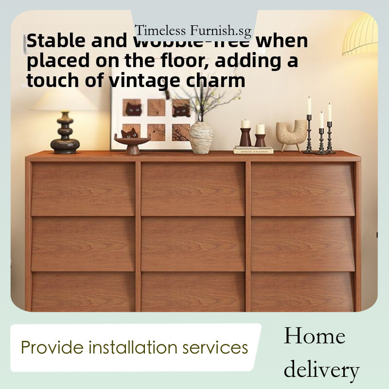 Drawer Cabinet Living Room Wall-Mounted Storage Cabinet Vintage Style ...