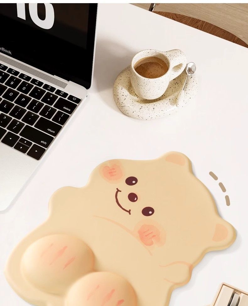 [CM] Cute Butter Bear Wrist Mouse Pad Girls Office Desk Computer ...