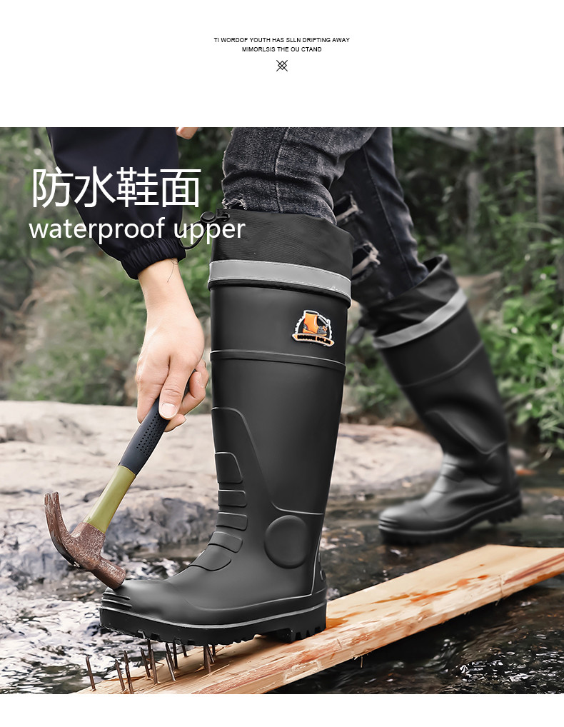 Men Boots Steel Toe Waterproof rain boots | Shopee Singapore