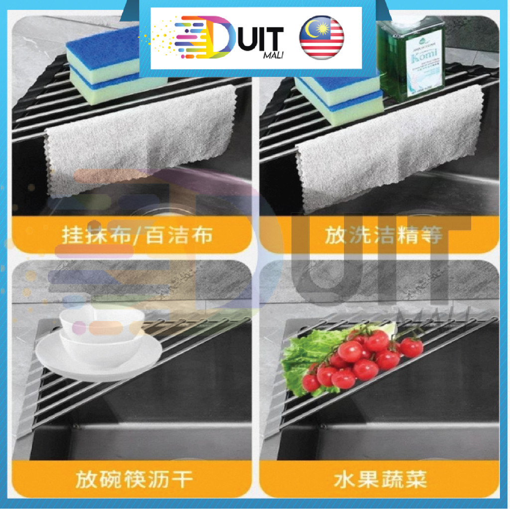 DM Foldable Sink Drainer Silicone Peniris Singki Lipat Serbaguna Drain ...