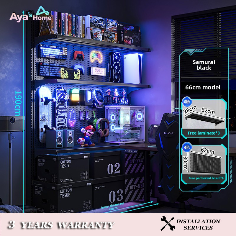Rack Shelf Storage Rack Storage Cabinet Computer Desk Floor-standing ...